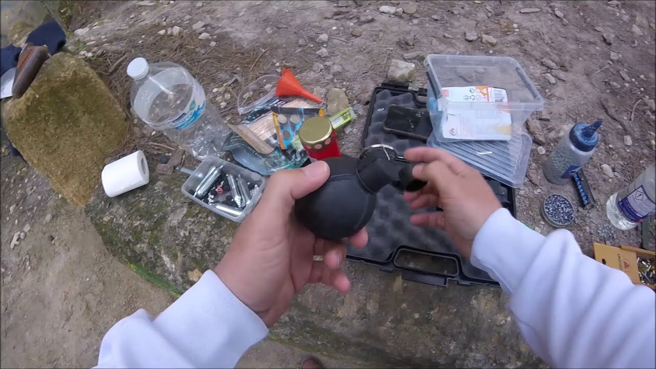 j'explose une grenade airsoft ( détonation incroyable !!! ) - YouTube