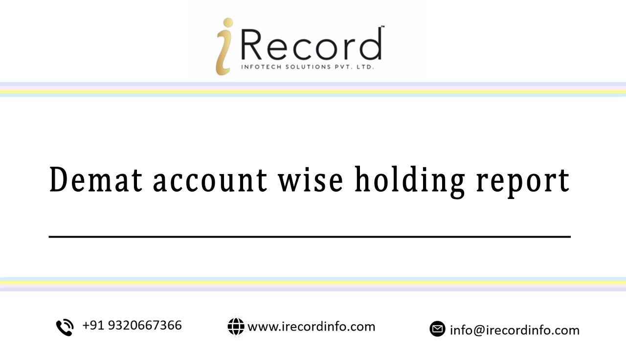 How to see Demat account wise holding report | Step-by-Step Guide - YouTube