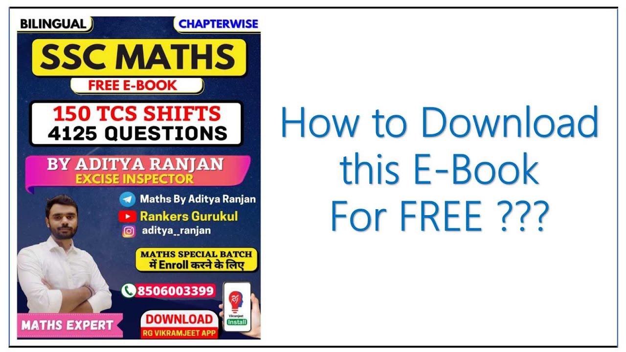 SSC MATHS E-Book by Aditya Ranjan Sir || Download E-Book Step by Step # ...