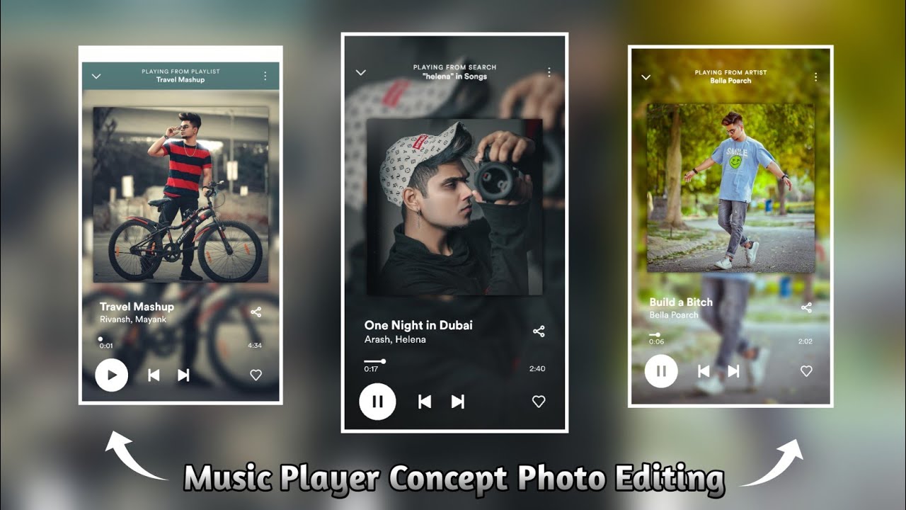 Music Player Concept Photo Editing in Picsart || How to Add Music ...