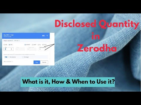 What is Disclosed quantity in zerodha and How to Use it? - YouTube