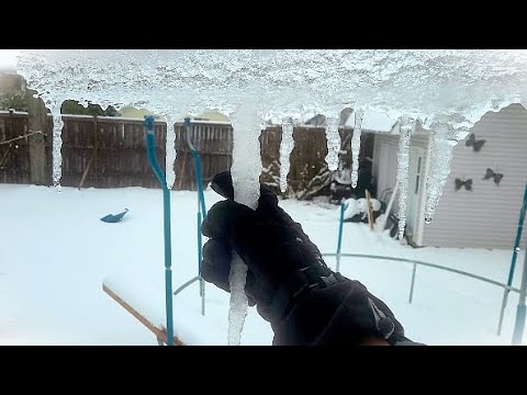INSANE ICE STORM! HUGE ICE PIECE BREAKING! - YouTube
