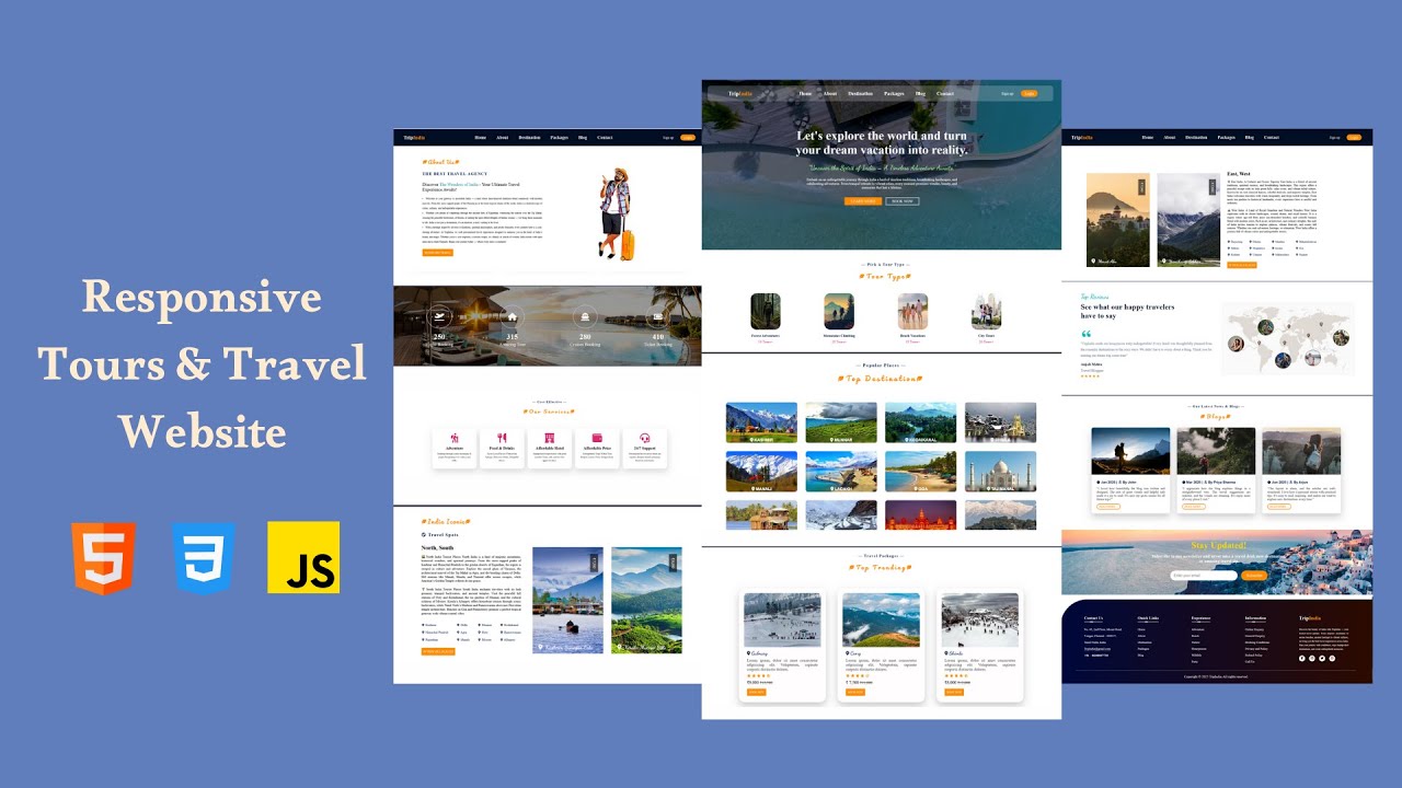 🌎 How to create travel website using HTML, CSS and JavaScript!#htmlcss ...