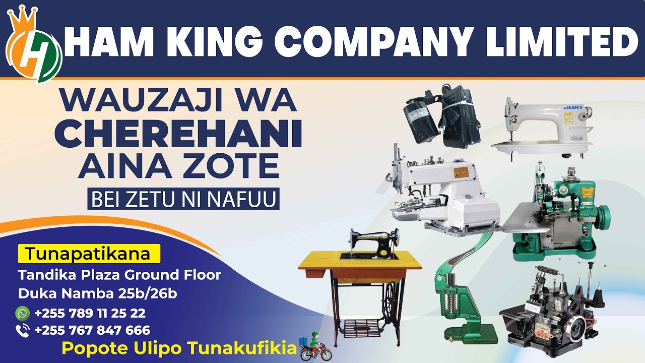 MASHINE YA KUSHONA NA KUDARIZI - YouTube