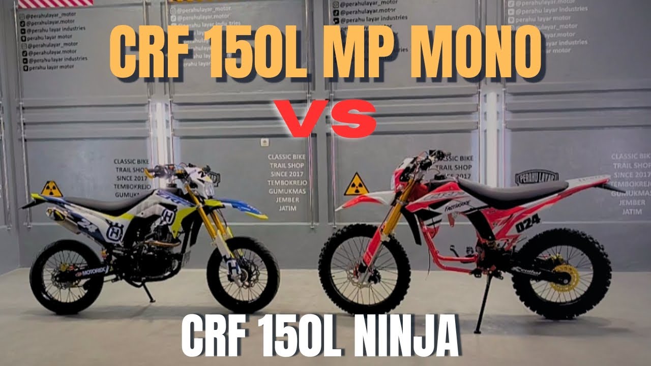 PERBEDAAN SUPERMOTO CRF 150L MP MONO VS CRF PNP NINJA REVIEW LENGKAP ...