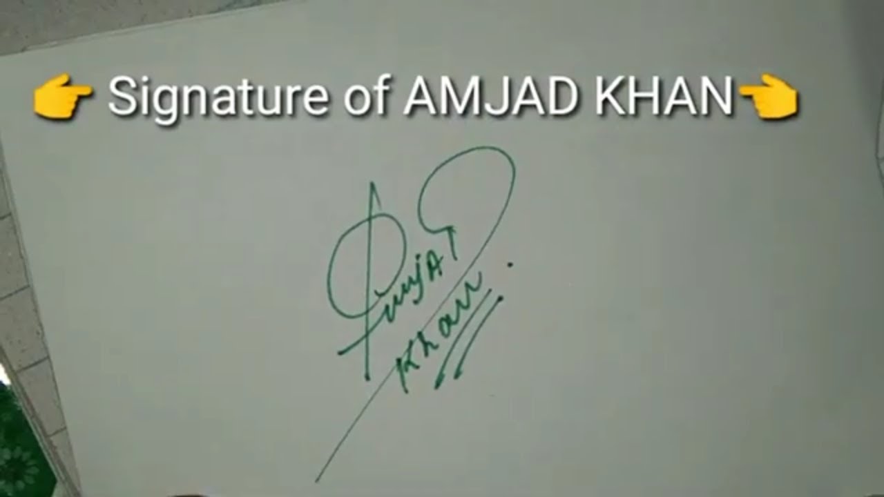 signature of my name | signature of Amjad khan #shorts - YouTube
