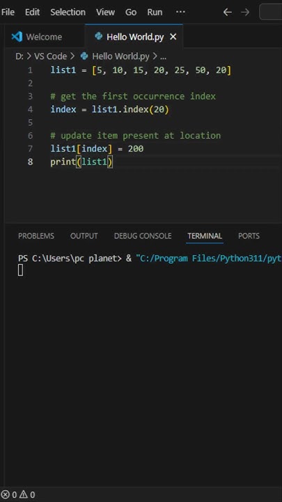 Python masters code for replace list's value if found #python #pythonprogramming #coding # ...