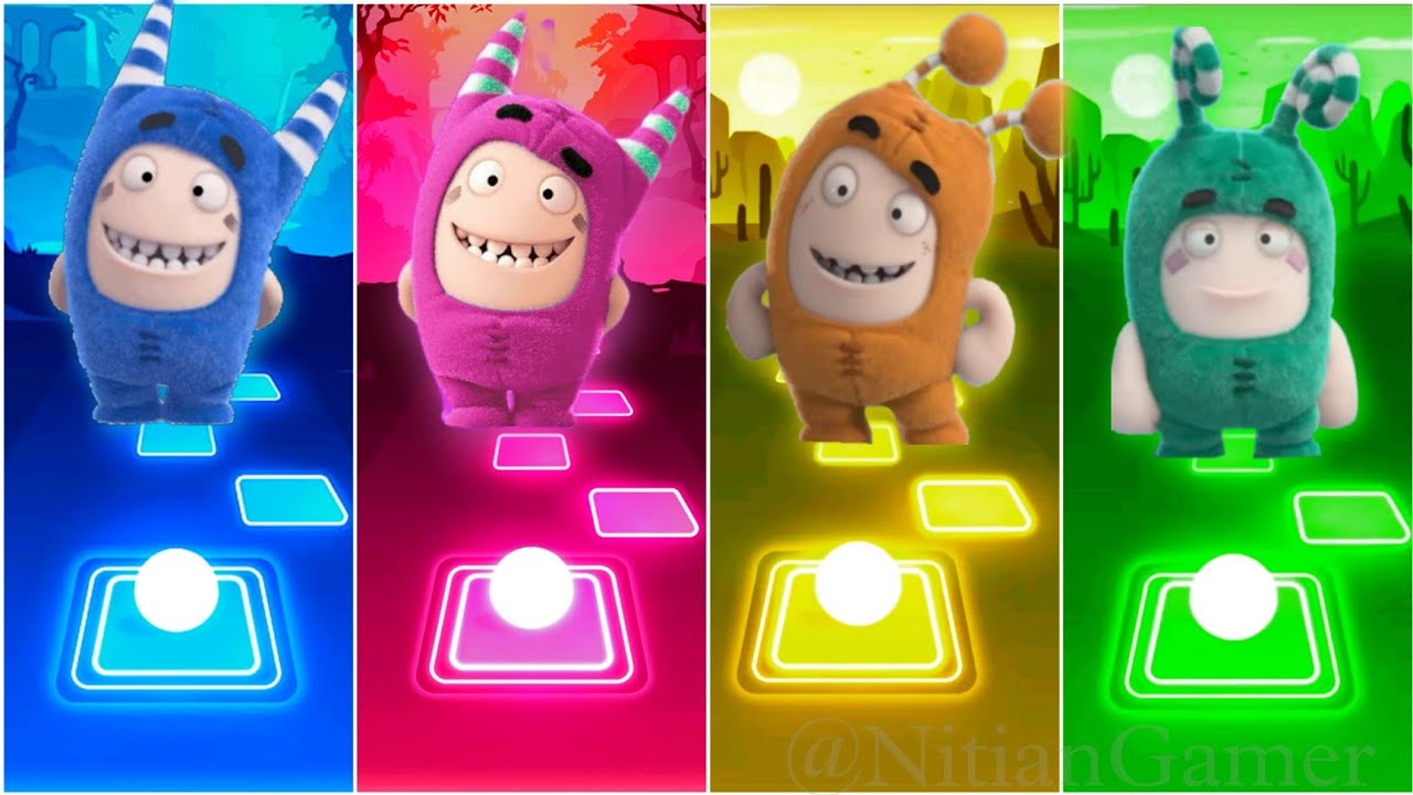 Oddbods Team- Pogo Vs Zee Vs Bubbles Vs Newt | Tiles Hop EDM Rush - YouTube