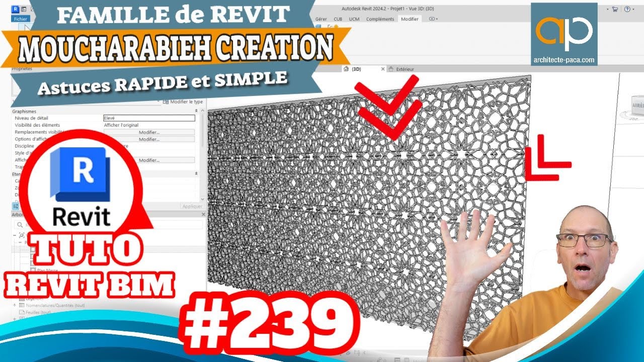 Moucharabieh REVIT : conseils de création RAPIDE et SIMPLE - Tuto en ...