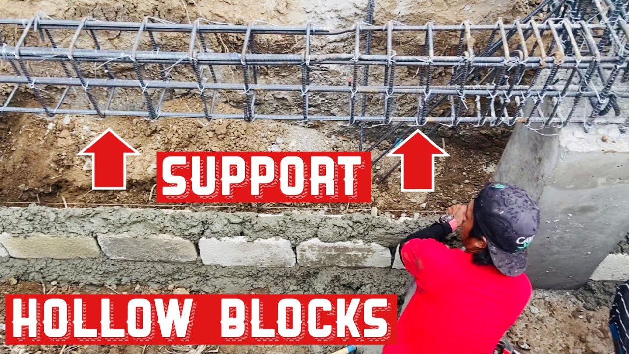 Day 10 | Laying concrete hollow blocks (CHB) below tie beam for added ...