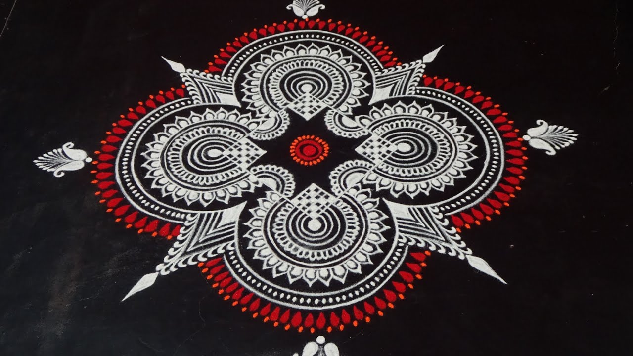 Simple Rangoli design / Easy Rangoli / Classic Rangoli - YouTube