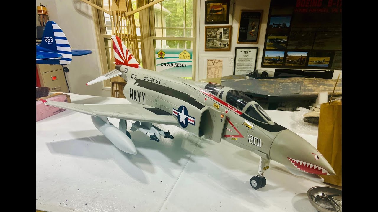 Freewing Motion RC F4 Phantom EDF Jet and an Aeroscout - YouTube