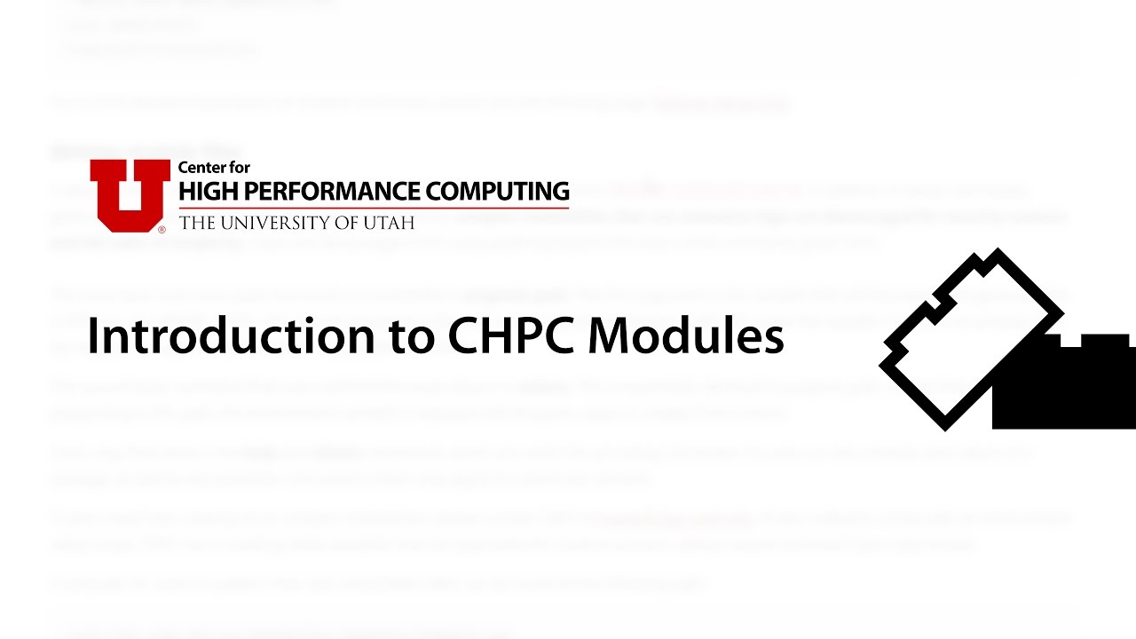 Introduction to CHPC Modules - YouTube