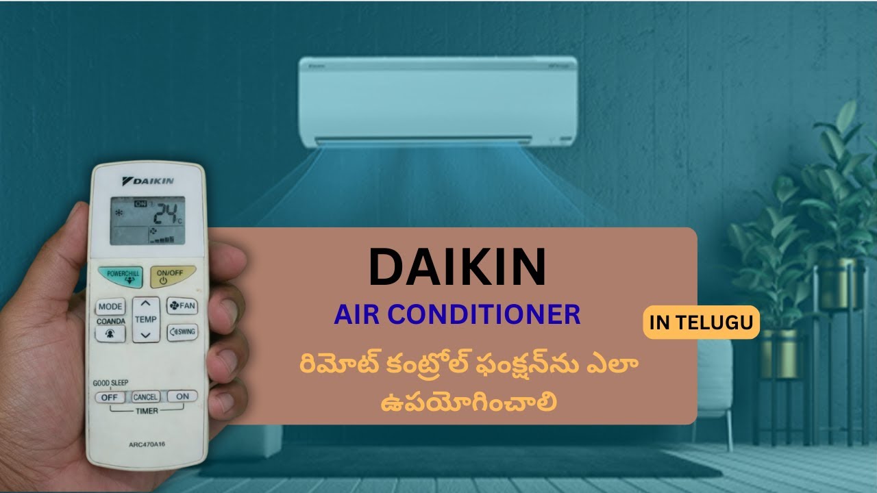 How to use daikin ac remote function in telugu| డైకిన్ ఎయిర్ కండీషనర్ ...