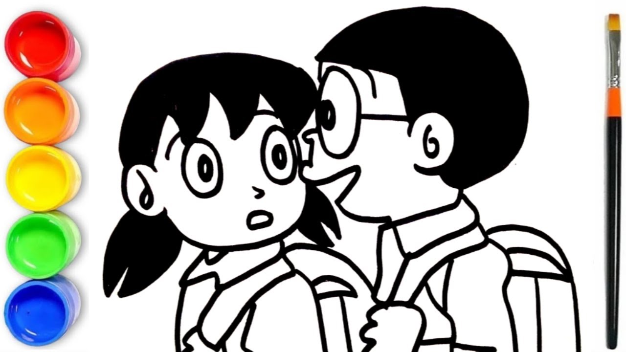 How to draw Nobita and Shizuka, Drawing Nobita, Drawing Shizuka ...