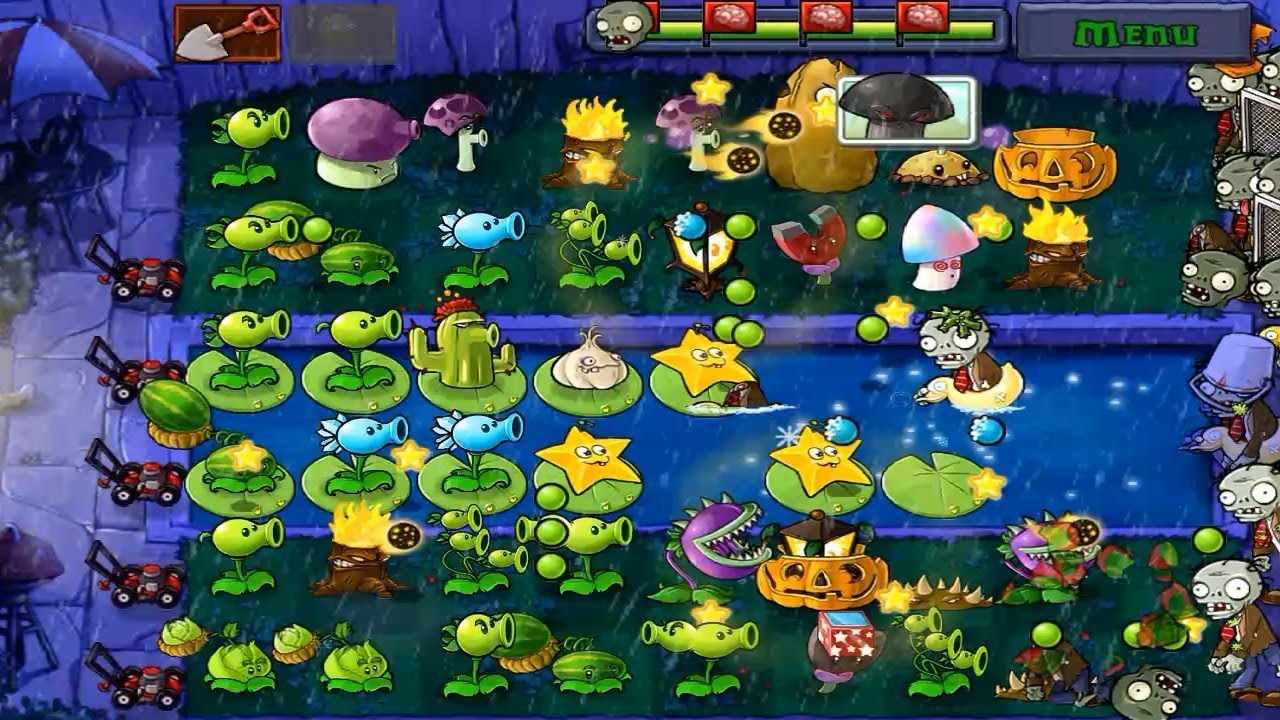 Plants vs Zombies| Mini Games| Raining Night| Gameplay| Gamingvideos ...