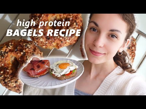 4 Ingredient high Protein and Fiber bagels – Whole wheat flour bagels ...