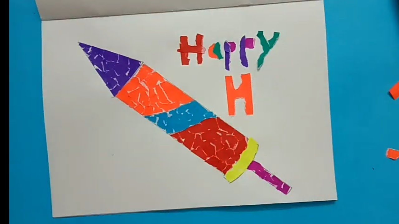 Paper tearing and pasting activity for kids /Activity on Holi festival ...