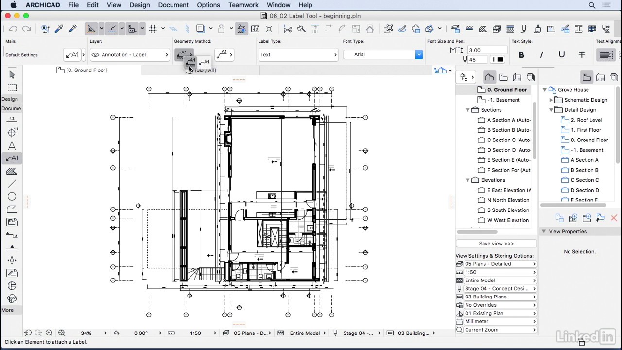 057 Label tool ArchiCAD - YouTube