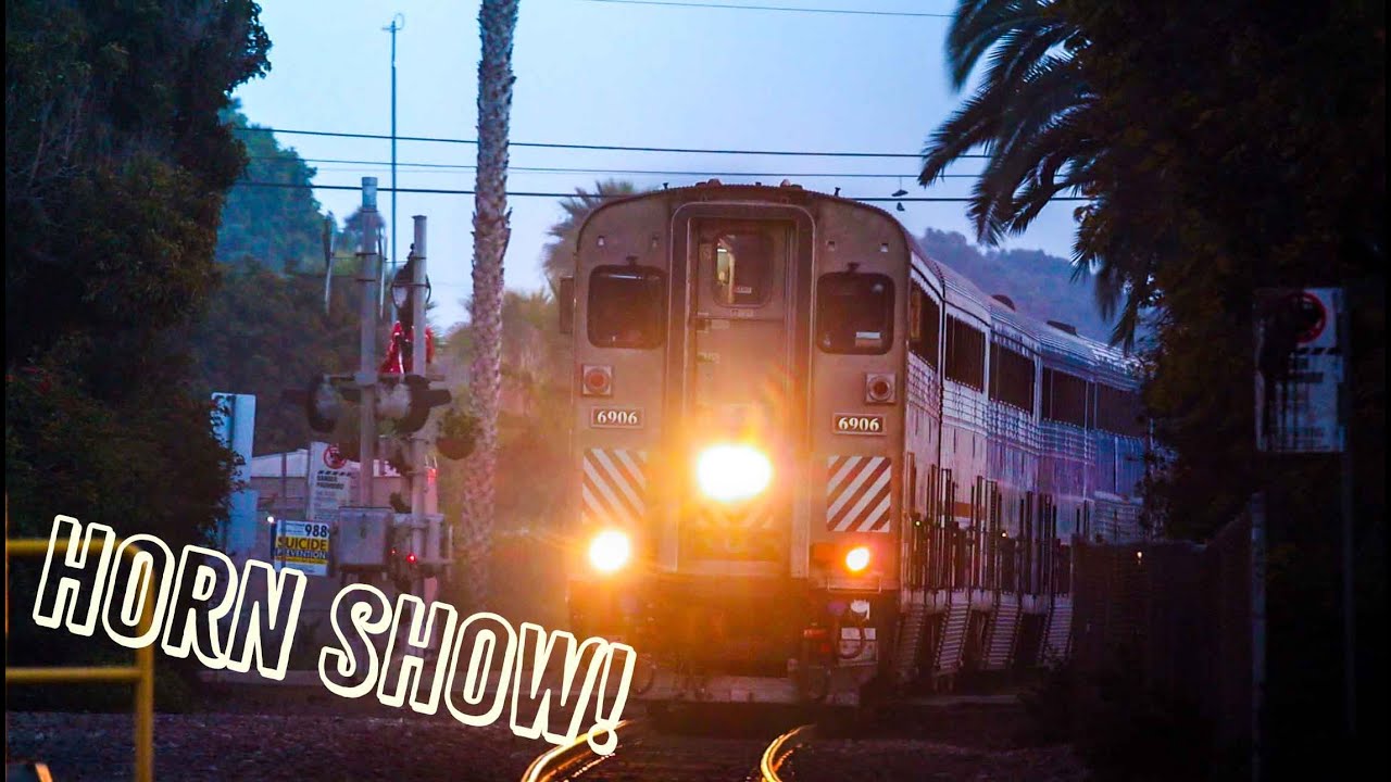 Cool Horn Show from Speeding Surfliner Cabcar at Carlsbad Village ...
