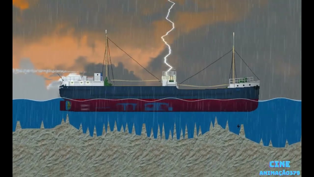 Panagiotis ship sinking into rocks in Floating Sandbox simulator - YouTube