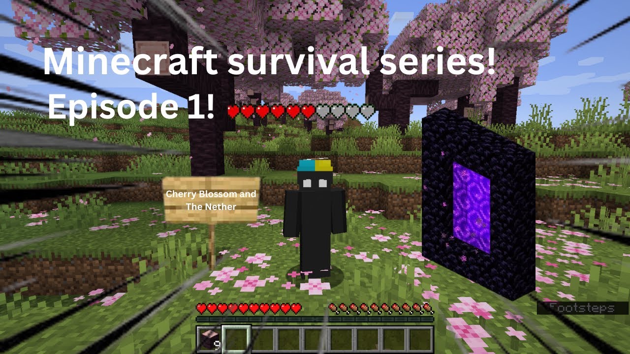 Minecraft survival series episode 1: Cherry Blossom spawn and Going to the Nether!(Fail) - YouTube