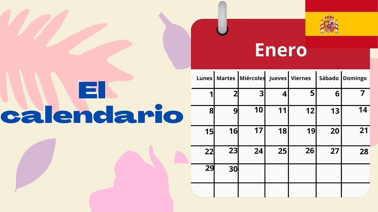 Days, months, years in Spanish - Calendar vocabulary in Spanish - El ...