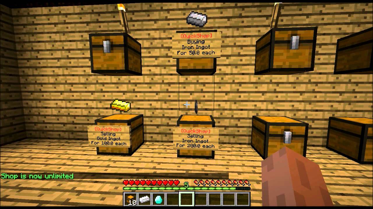 Quickshop Tutorial voor minecraft - YouTube