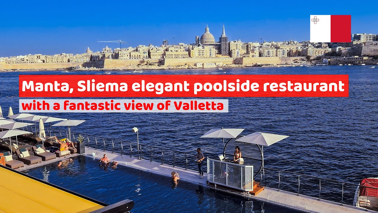 Poolside with Valletta view Sliema Manta Malta - YouTube