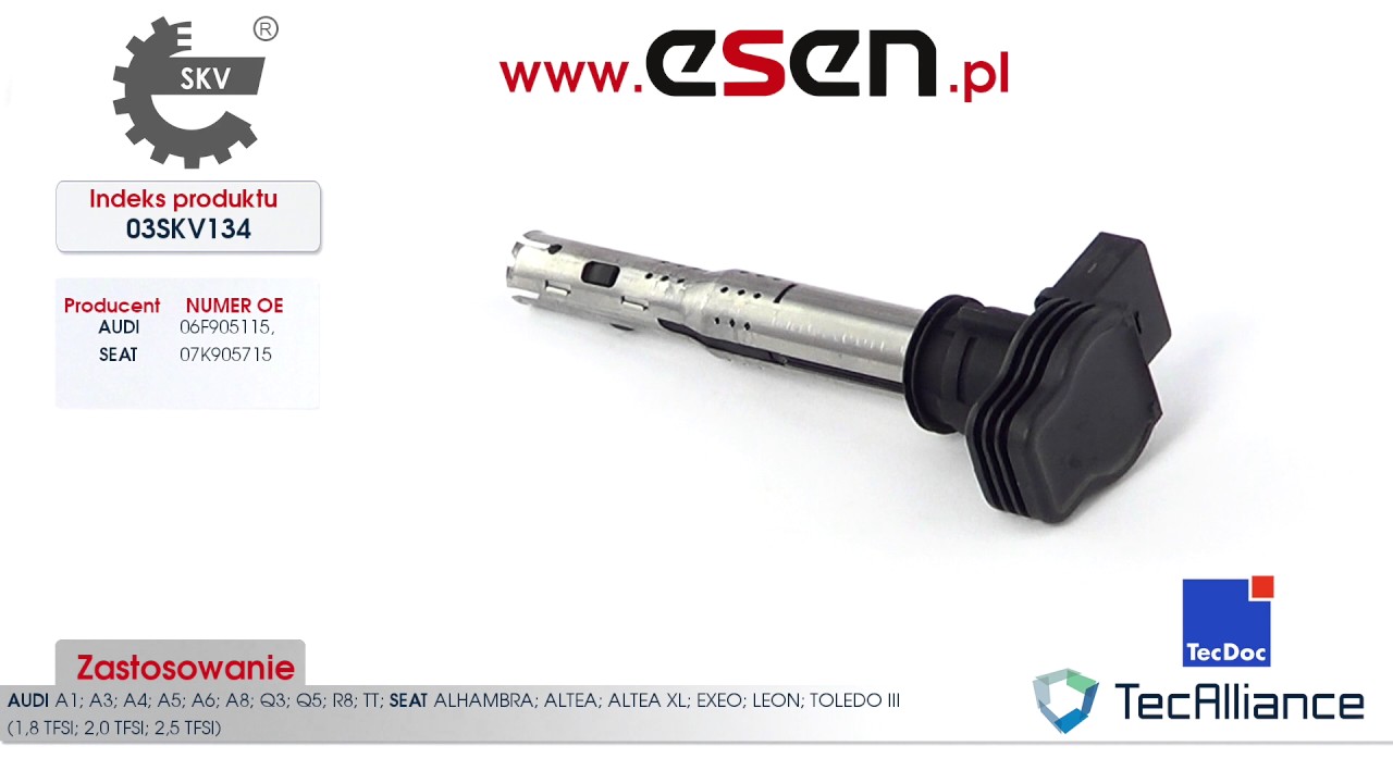 Cewka zapłonowa Audi A3 Audi A4 Audi A6 Audi A8 Seat Exeo Seat Leon OE ...