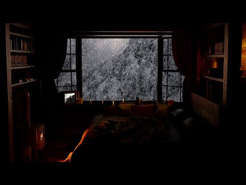 Fall asleep Watching Charlie Chaplin in the Cozy Winter Hut | Crackling Fireplace and Snowstorm