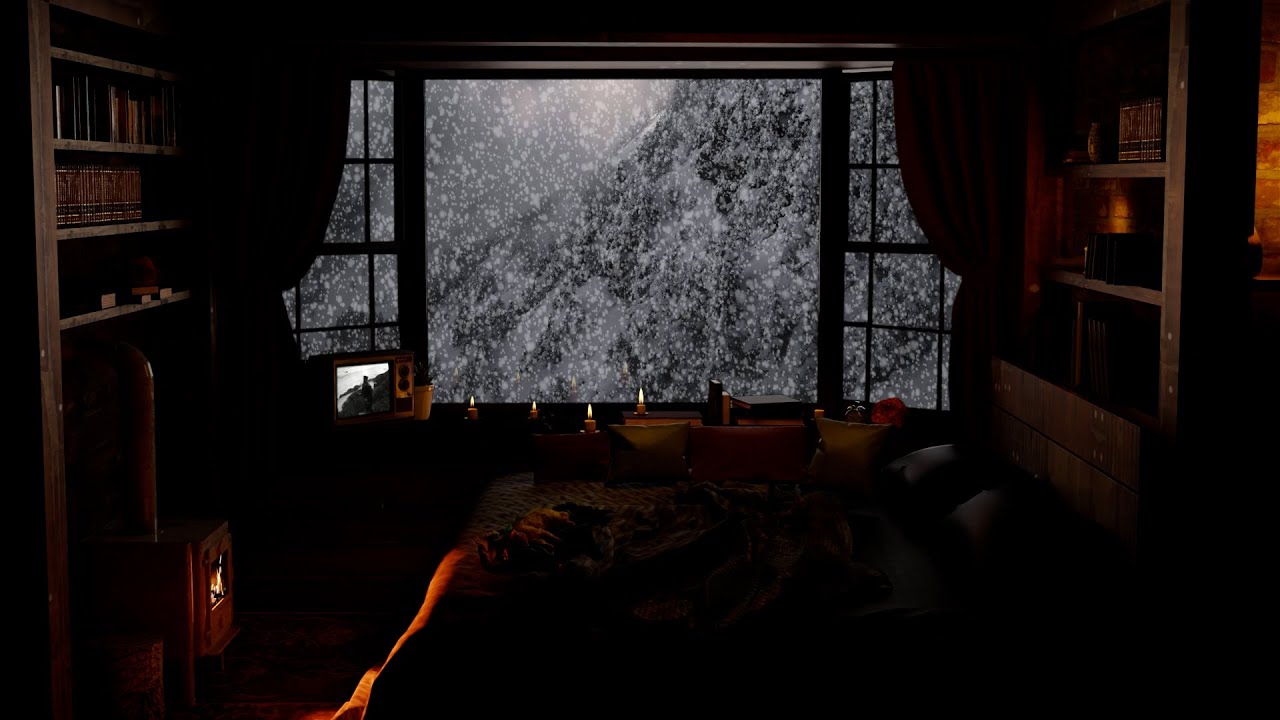 Fall asleep Watching Charlie Chaplin in the Cozy Winter Hut | Crackling ...