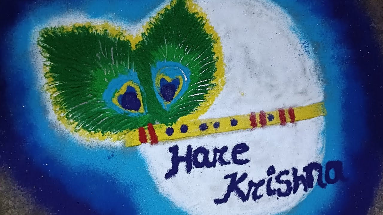 Bansuri Rangoli Design 🙏#rangoli #art #bansuri #@katakart - YouTube