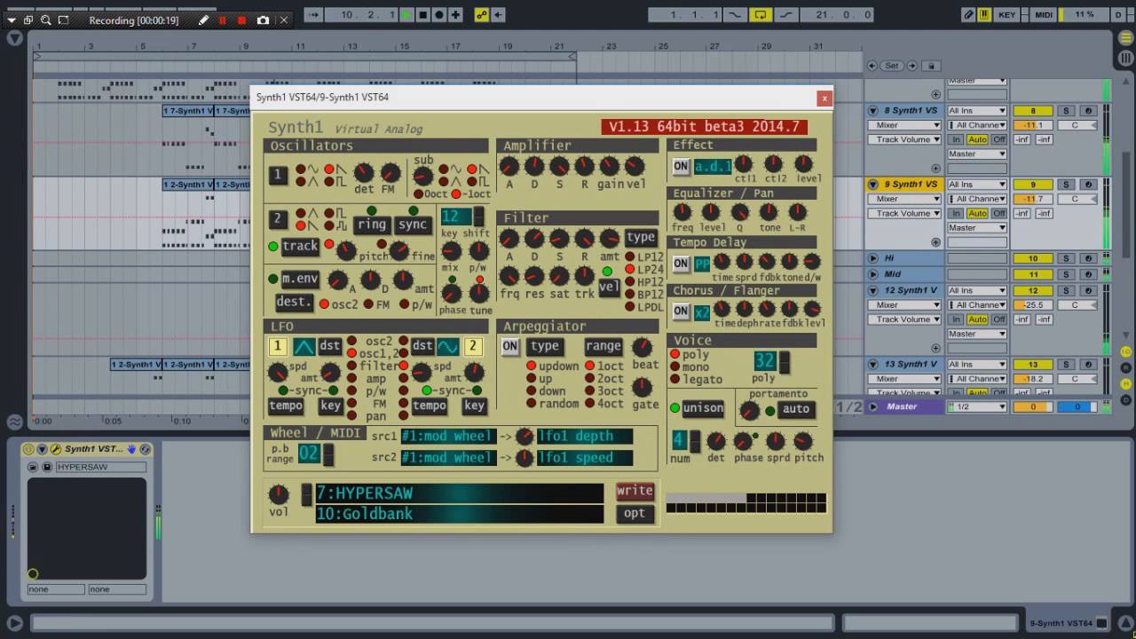 Trance project made using free vst Synth1 - YouTube