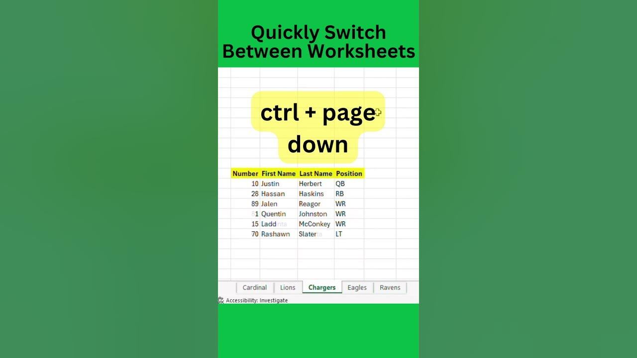 Excel Tip Quickly Switch Sheets Excel Excelshortcuts Exceltips Exceltricks Microsoftexcel
