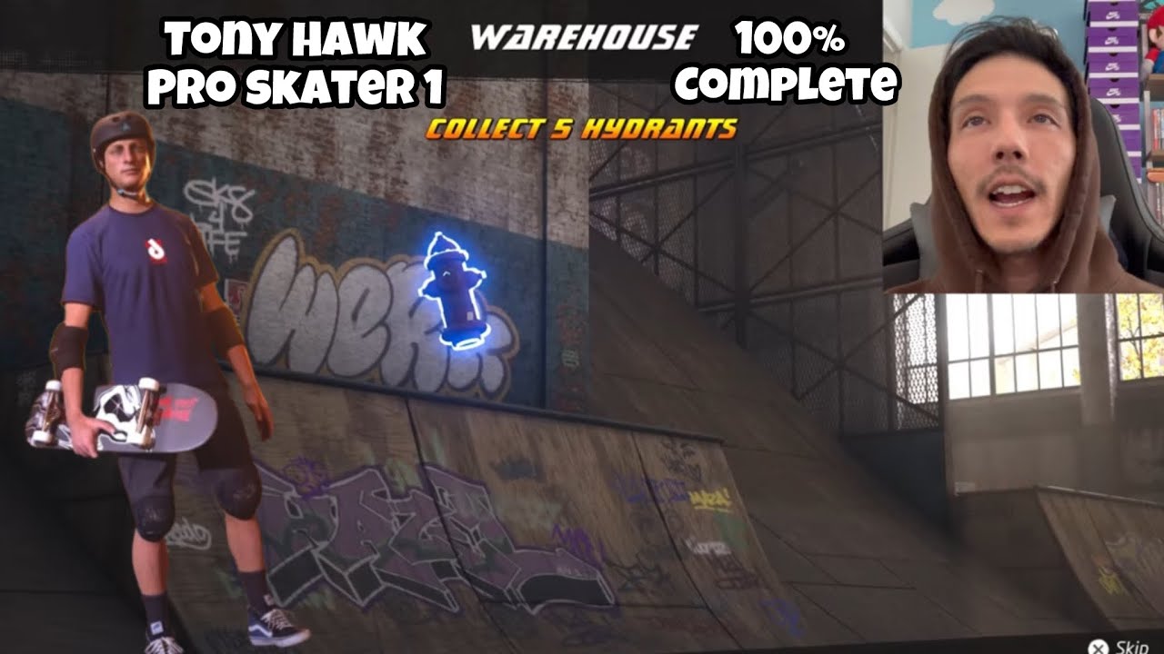 TONY HAWK PRO SKATER 1 Remastered WAREHOUSE Level 100% Complete - YouTube