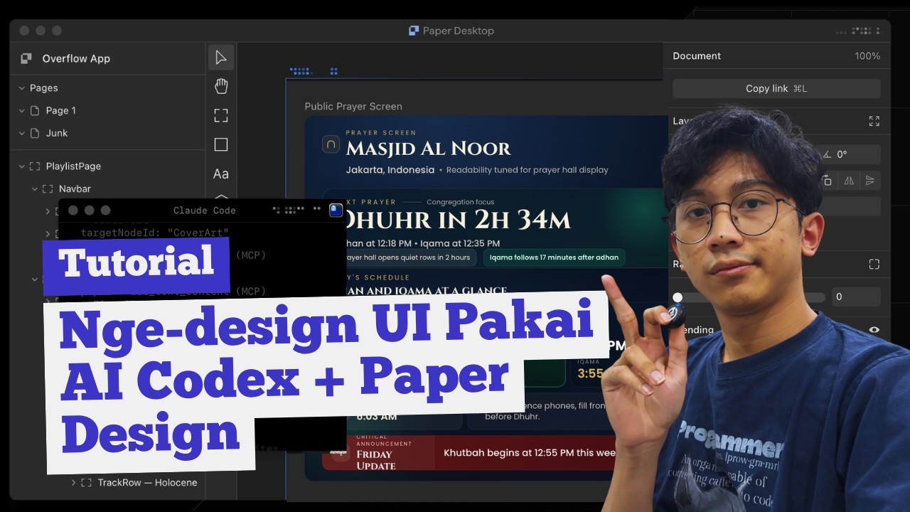 Cara ngedesign UI web pakai Codex dan Paper Design, 4 menit langsung ...