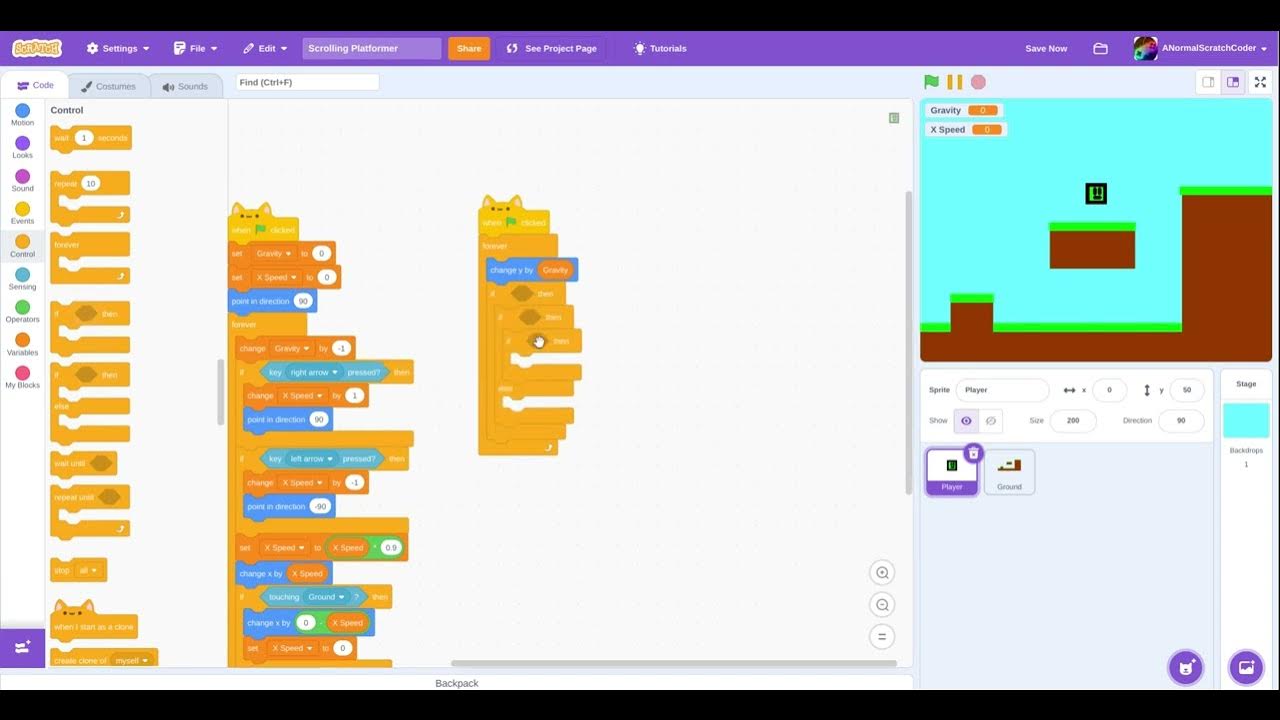 How To Make A Scrolling Platformer On Scratch 3.0 - YouTube