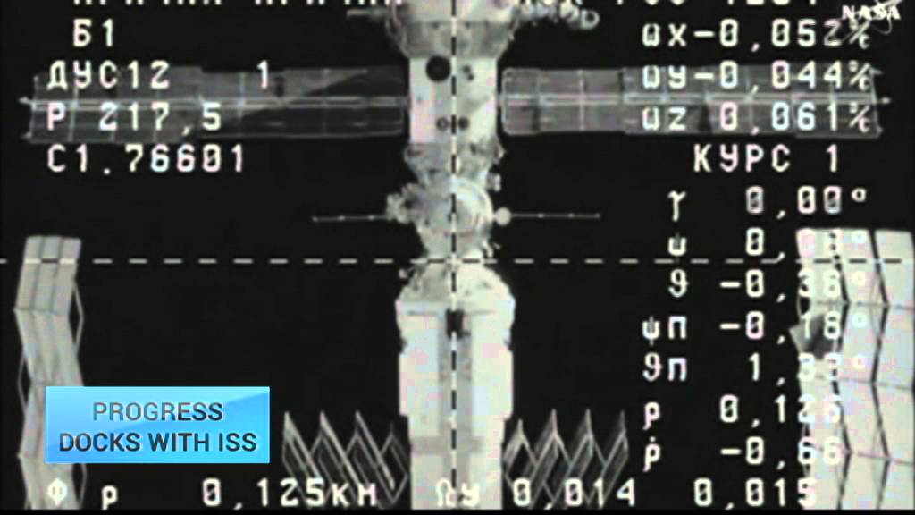Progress Docks with ISS: Resupply spaceship arrived at the ISS - YouTube