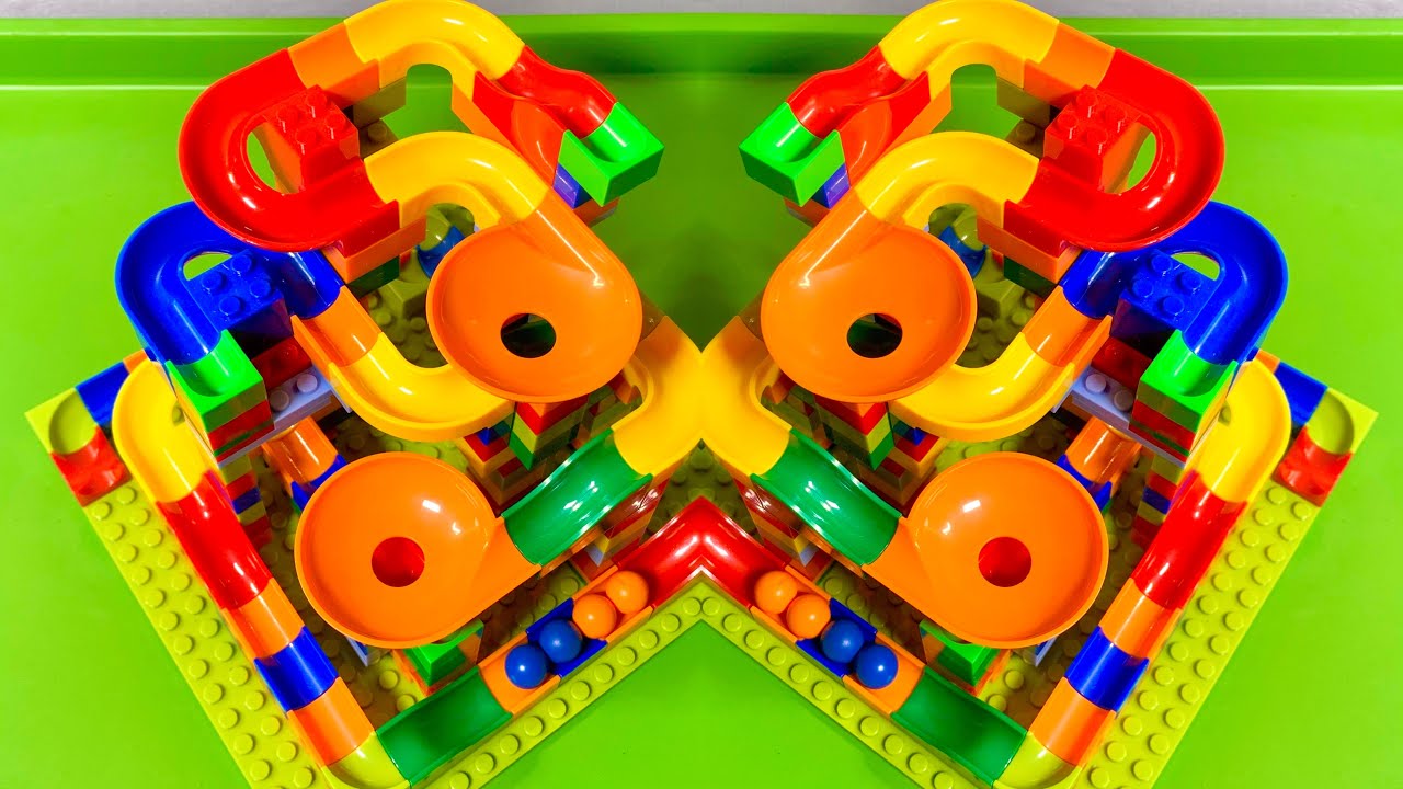 relaxing satisfying with marble run building blocks ️ how to make ...