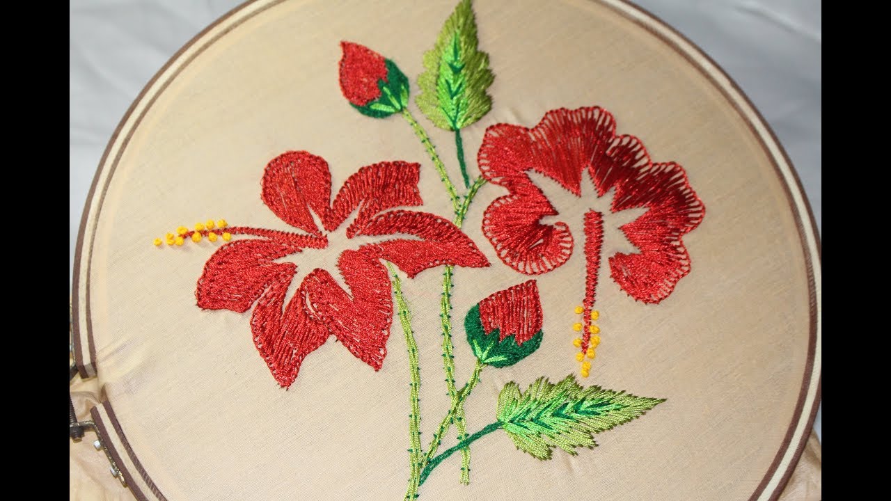 Hand Embroidery Designs | China rose Embroidery | Stitch and Flower-163 ...