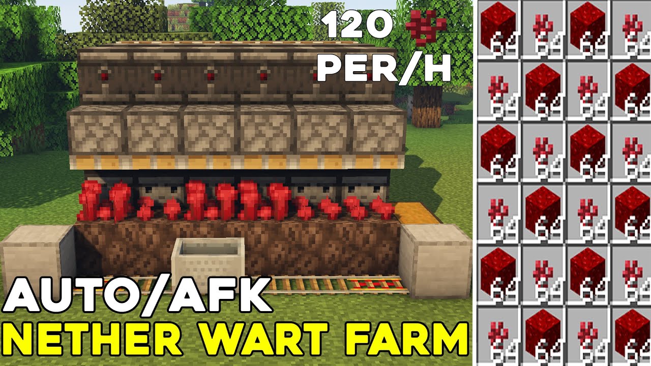 SINIRSIZ NETHER WART FARM !! Minecraft Otomatik Nether Wart Farm Nasıl ...