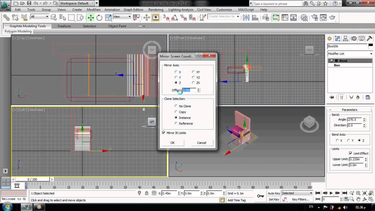 كورس 3ds Max Design _الحلقة الثالثه_ (modifiers (Bend_Taper_FFD - YouTube