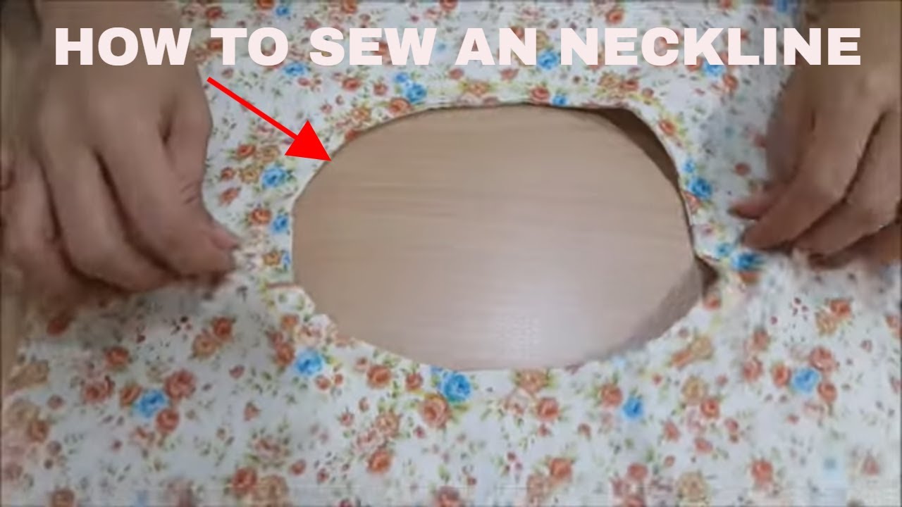 How to Sew an Easy Basic Neckline with Portable Sewing Machine - YouTube