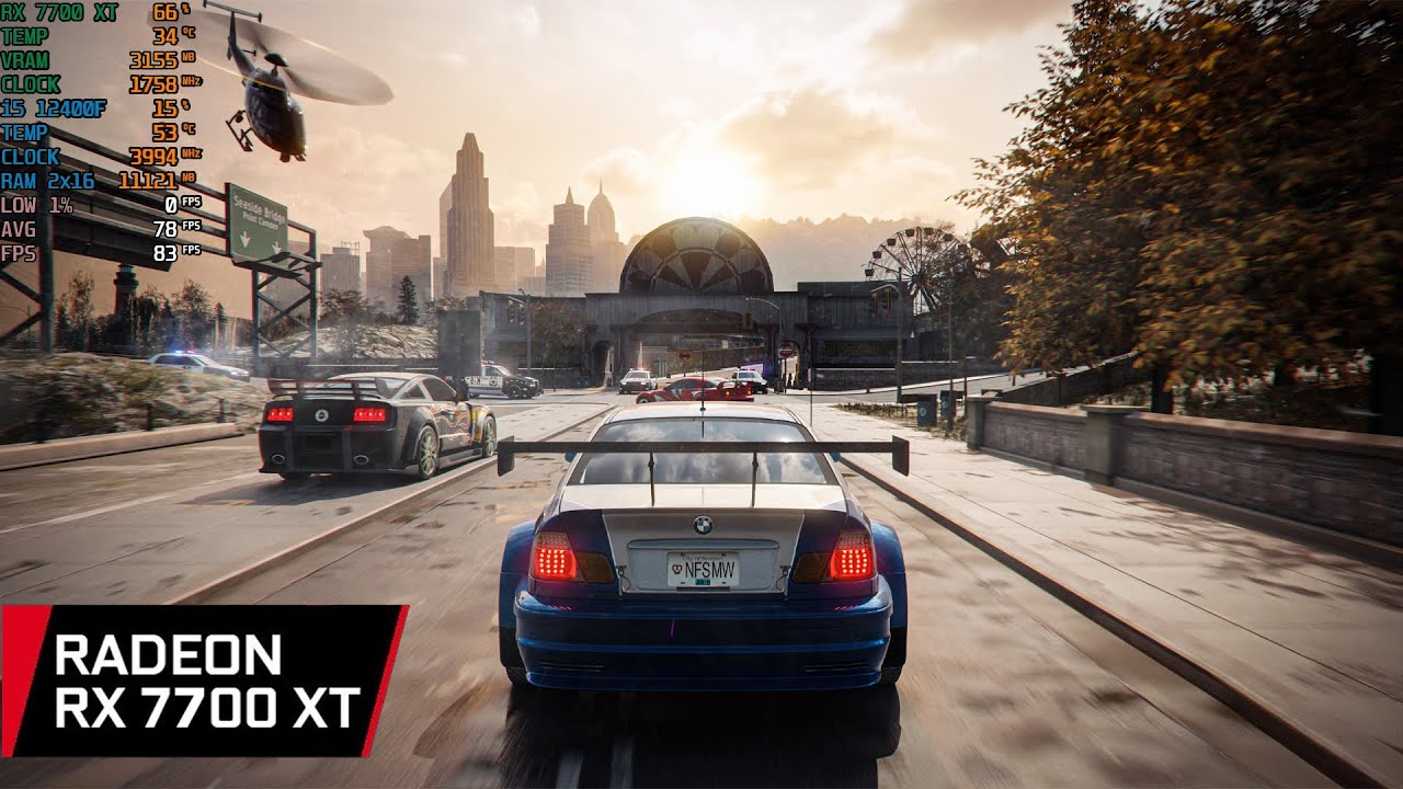 NFS Most Wanted Remastered : RX 7700 XT (Maximum Graphic Settings ...