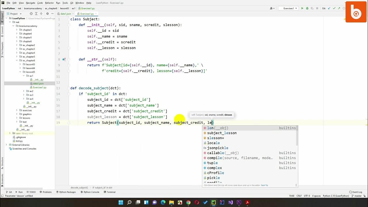 Bài tập lập trình Python: Thao tác với file JSON - YouTube