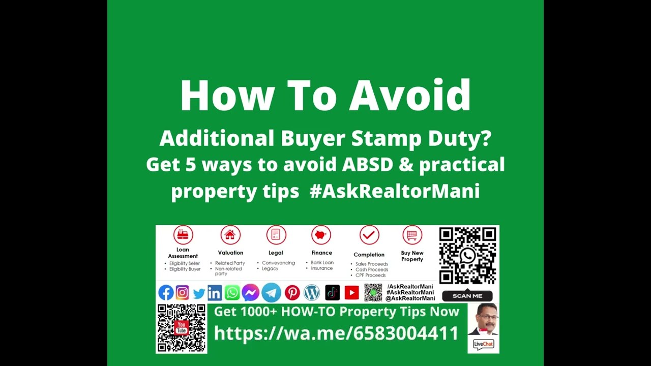 How To Avoid Additional Buyer Stamp Duty? #AskRealtorMani @83004411 ...