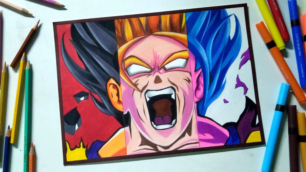 GOKU RAGE Triple Split Drawing 🔥 - YouTube