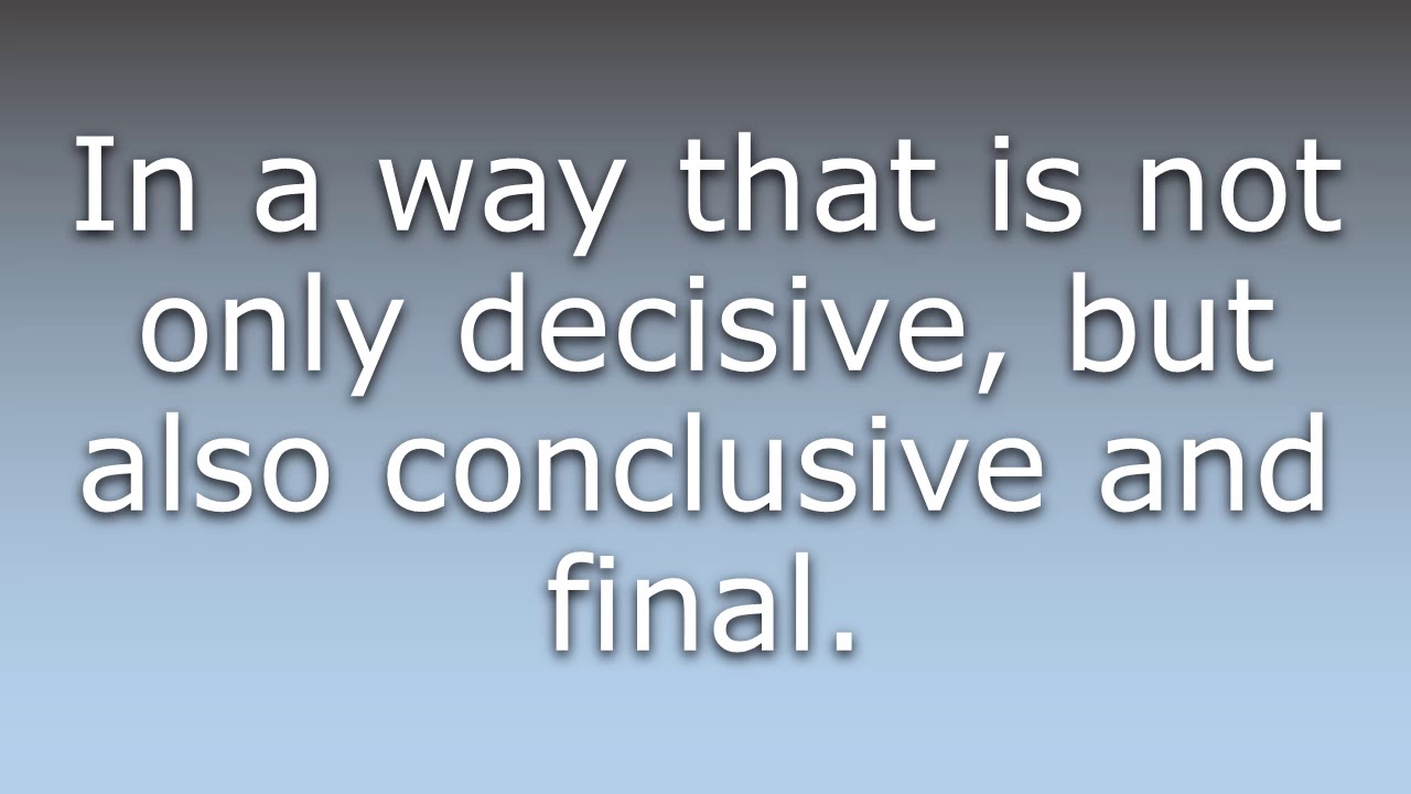 What does Definitively mean? - YouTube