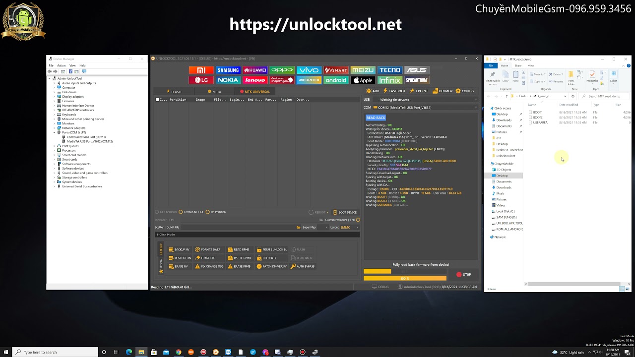 MT6765 - Read Full Dump 8GB Chipset Mediatek MTK One Click By ...